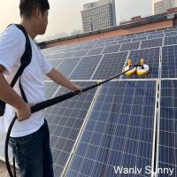 China Electric Solar Panel Cleaning Brush 24V 180W Double Rotary Nylon Yarn for Photovoltaic Farm Maintenance for sale