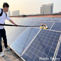 China Double Head Water Powered Rotating Brush for Solar Panel Cleaning 3.5m to 7.5m Telescopic Rod for sale