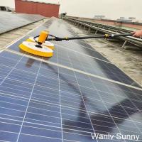 China Double Head Water Powered Rotating Brush for Solar Panel Cleaning 3.5m to 7.5m Telescopic Rod for sale