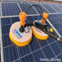 China Solar Panel Cleaner 3.5m Water Fed Pole Spin Brush with 2 Nylon Yarn Heads for High Places Cleaning for sale