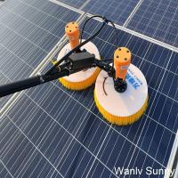 China Solar Panel Cleaner 3.5m Water Fed Pole Spin Brush with 2 Nylon Yarn Heads for High Places Cleaning for sale