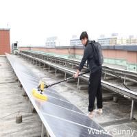 China Double-Head Spin Brush for Solar Panel Cleaning 40cm Width 180W Motor Telescopic Rod 3.5m-7.5m for sale