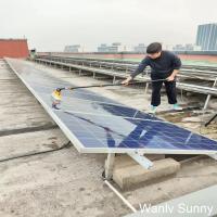 China Water Fed Pole Solar Panel Cleaner 80cm Brush 120W DC Pump 4 Sprinkler Paths for sale