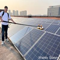 China Customizable Solar Panel Cleaning Brush with Double Rotating Heads and Regulable Handle for sale