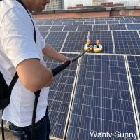 China Customizable Solar Panel Cleaning Brush with Double Rotating Heads and Regulable Handle for sale