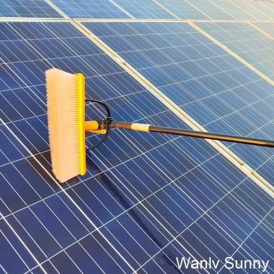 China Manual Solar Cleaner 55cm Nylon Flat Head 10m Carbon Fiber Handle Outdoor Cleaning Brush for sale