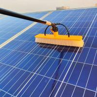 China 24 Feet Aluminum Alloy Telescopic Rod Solar Panel Cleaning Brush 80cm Head for sale