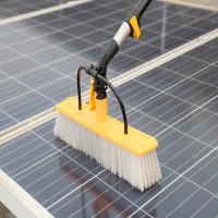 China 24 Feet Aluminum Alloy Telescopic Rod Solar Panel Cleaning Brush 80cm Head for sale
