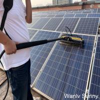 China Aluminum Alloy Telescopic Handle Solar Panel Washing Brush with Nylon Yarn Head 3m for sale