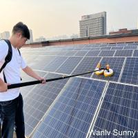 China Solar Panel Cleaning Brush 7.5m Aluminum Alloy Telescopic Water Fed Handle for PV Plants for sale