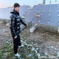 China Outdoor Manual Solar Panel Cleaning Brush Nylon Bristle 3.6m to 11.4m Telescopic Pole for sale