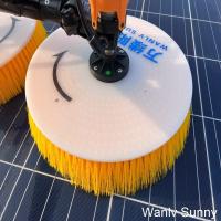 China 3.5m Telescopic Pole Solar Cleaning Brush Double Rotating Heads 24V 180W for High Altitude Cleaning for sale