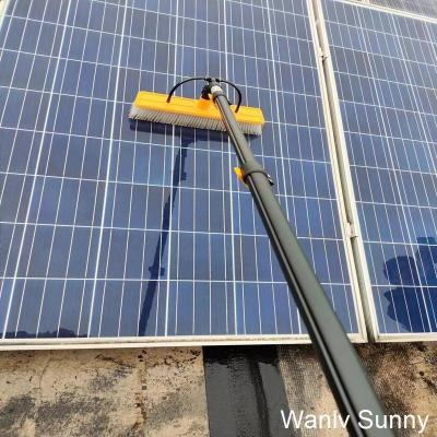 China Aluminum Alloy Telescopic Solar Panel Cleaning Brush 80cm Width 3.5-7.5m Rod for sale
