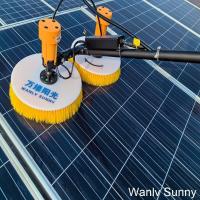 China Electric Solar Panel Cleaning Brush Double Head Rotating 24V 180W Telescopic Rod 3.5m for sale