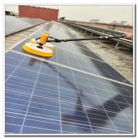 China Electric Solar Panel Cleaning Brush 5.5m Adjustable Handle Dual Disc Heads 180W 24V for sale