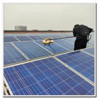China Water Fed Solar Panel Cleaning Brush 18ft Aluminum Alloy Pole 24V 180W Motor for sale