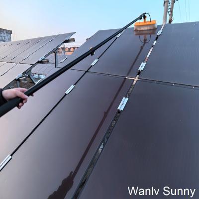 China Solar Panel Care Brush with Water Spray Nozzle Aluminum Alloy Handle 3.6m for sale