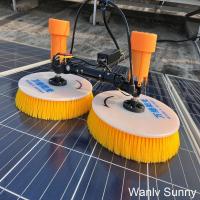 China Aluminum Alloy Telescopic Solar Panel Cleaning Brush 7.5m Pole Double Rotary Heads for sale