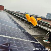 China Aluminum Alloy Telescopic Solar Panel Cleaning Brush 7.5m Pole Double Rotary Heads for sale