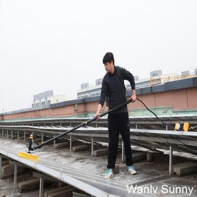 China Physical Cleaning Solar Panel Brush with Adjustable Handle and Single Rotating Head for sale