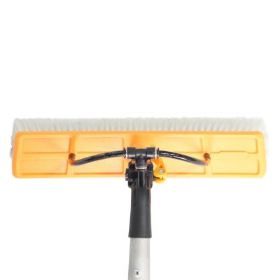 China Solar Cleaning Brush 10m Scalable Handle 55cm Flat Head Carbon Fiber for sale