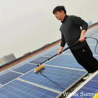 China Customized Outdoor Cleaning Brush Solar Panel Cleaner 55 cm Flat Head 11.4 m Telescopic Handle for sale