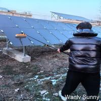 China Customized Outdoor Cleaning Brush Solar Panel Cleaner 55 cm Flat Head 11.4 m Telescopic Handle for sale