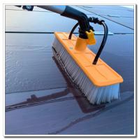 China Solar Panel Manual Washing Brush 5.5m Aluminum Alloy Telescopic Pole 80cm Brush Head for sale