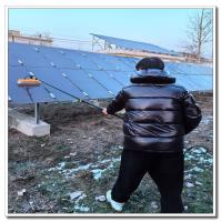 China Solar Panel Manual Washing Brush 5.5m Aluminum Alloy Telescopic Pole 80cm Brush Head for sale