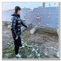 China Solar Panel Manual Washing Brush 5.5m Aluminum Alloy Telescopic Pole 80cm Brush Head for sale