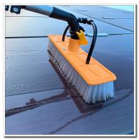 China Manual Solar Panel Cleaning Set Aluminum Alloy Telescopic Rod 3.5m 80cm Brush Head for sale