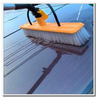 China Solar Panel Cleaning Brush with Water Spray Nozzle 80cm 3.5-7.5m Telescopic Pole for sale