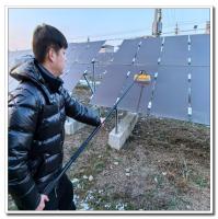 China Solar Panel Cleaning Brush with Water Spray Nozzle 80cm 3.5-7.5m Telescopic Pole for sale