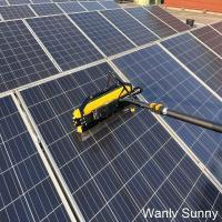 China Customized Nylon Yarn Solar Panel Cleaning Brush 1200mm Water Powered Rotating Brush for sale