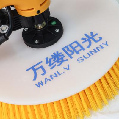 China Single-Disc Nylon Head Solar Panel Cleaning Brush 3.5M Telescopic Pole for PV Plants for sale