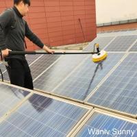 China 3.5m Water Fed Pole Kit with 10cm Yellow Nylon Yarn Single-Disc Brush Head Solar Panel Washing Brush Double Power Supply for sale