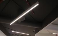 China Customized Aluminum Black Linear Pendant Light Indoor Linear Led Pendant for sale