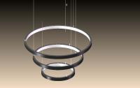 China CR1200X75mm 3 Ring Led Pendant Light 5800lm Circle Pendant Lamp for sale