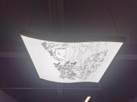 China Bigger Size Square Pendant Panel Light With Pictures Cover Films With Soft Membrane Ceiling for sale