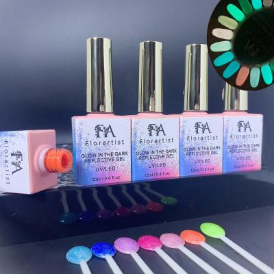 China Glow in the Dark Gel Nail Polish with Neon Glitter - 6 Colors Available, 1oz & 2oz Bottle Options for Professional Nail Art for sale