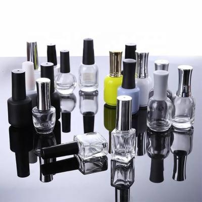 China 8ml 10ml 12ml 15ml Frosted Round Square Matte Empty Glass UV Gel Nail Polish Bottle with Brush for Custom Branding for sale
