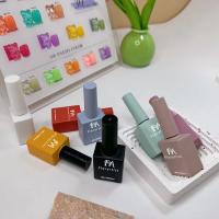China 8ml 10ml 12ml 15ml Frosted Matte Black Empty Glass UV Gel Nail Polish Bottles with Brush - Custom Logo Available for sale