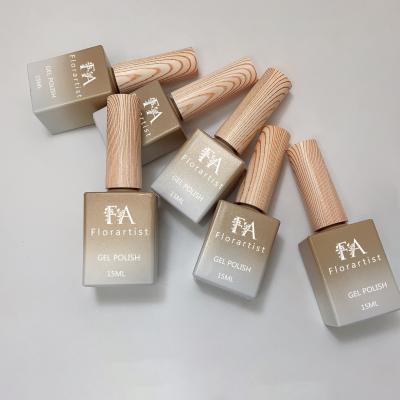 China Custom UV Gel Nail Polish Bottle with Wooden Bamboo Cap - 1oz & 2oz Sizes Available for OEM/ODM Manufacturing for sale