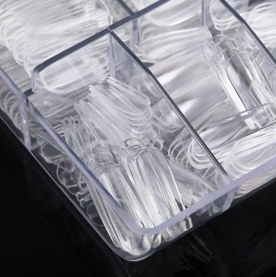 China 2023 Wholesale Private Label Nail Art  Design Clear Transparent Artificial Oval Extension Fake Nails Press on Finger for sale