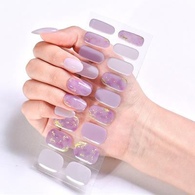 China Private Label Wholesale High Quality Custom Manicure Decoration Nail Polish Uv Semi-cured Nail Stickers for DIY for sale