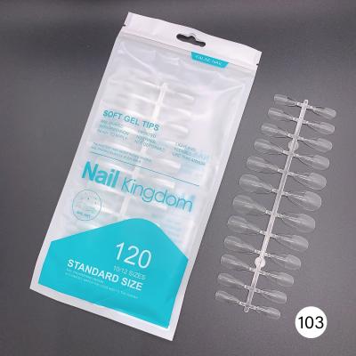 China Clear Acrylic Long Nails Supplies Capsules Almond French Coffin Full Half Cover False Nails Artificial Nail Soft Gel Tips for sale
