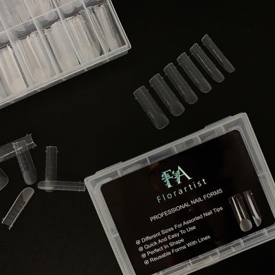 China Extension Nails Ultra Short Almond Nail Clear Full Cover Press Gel French Style Soft Gel Tips With Logo Custom for sale