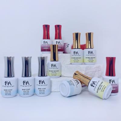 China Custom Logo Base Coat Private Label Rubber Base Gel Hema Free Gel Polish Wholesale Gel Base and Top Coat Nail Polish for sale