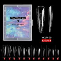 China 27 Styles Clear Dual Forms Stiletto Straight Square Nail Tips Finger UV Gel Nail Extension Mold Quick Building Gel Nail Form for sale