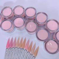 China Custom Logo 1oz Nail Supplies 60 Colors in Stock Nude Pink Color Powder Dipping Acrylic Powder for Nail Art for sale